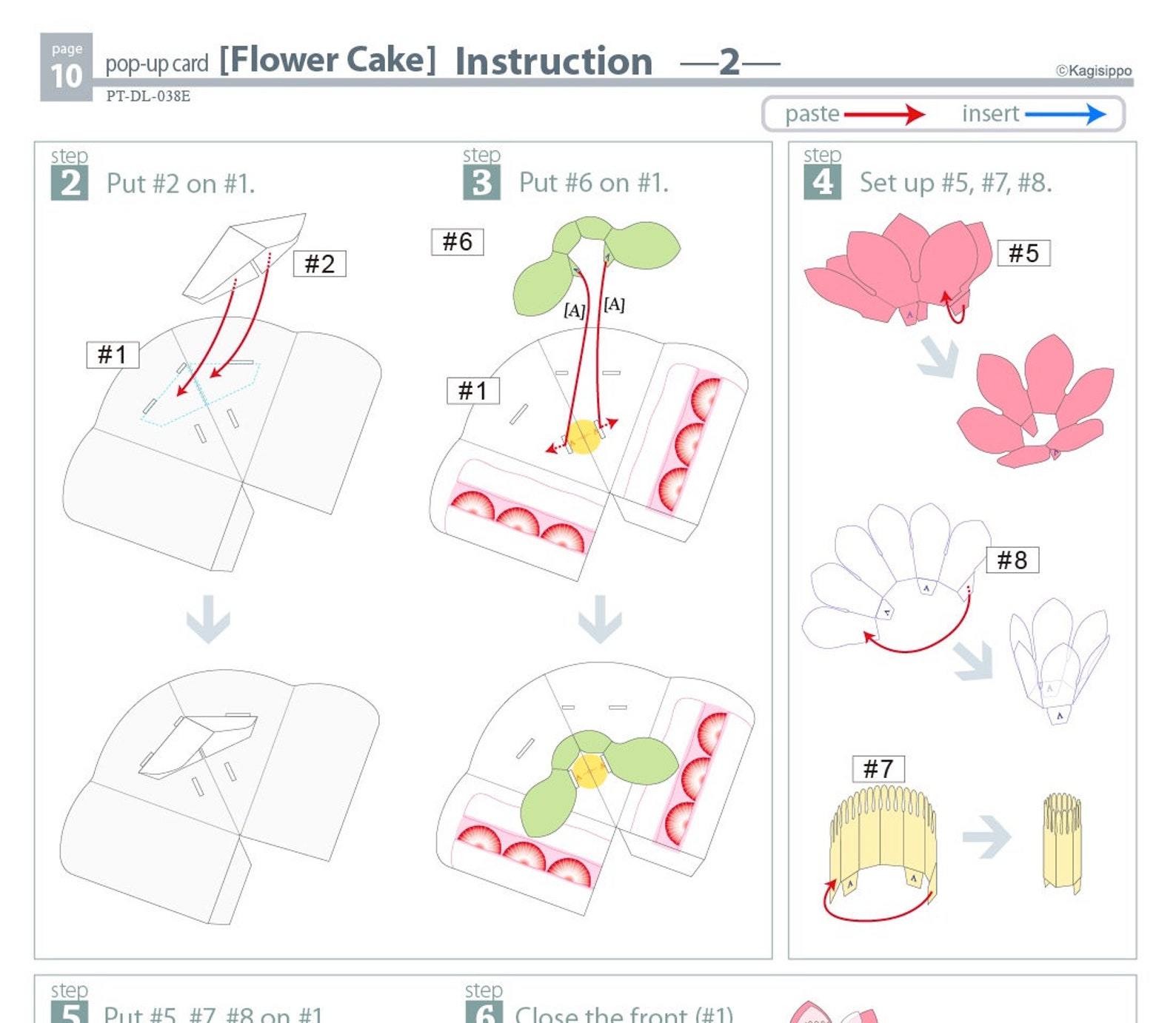 Template__pop-up Card__flower Cake pdf_digital Download File - Etsy