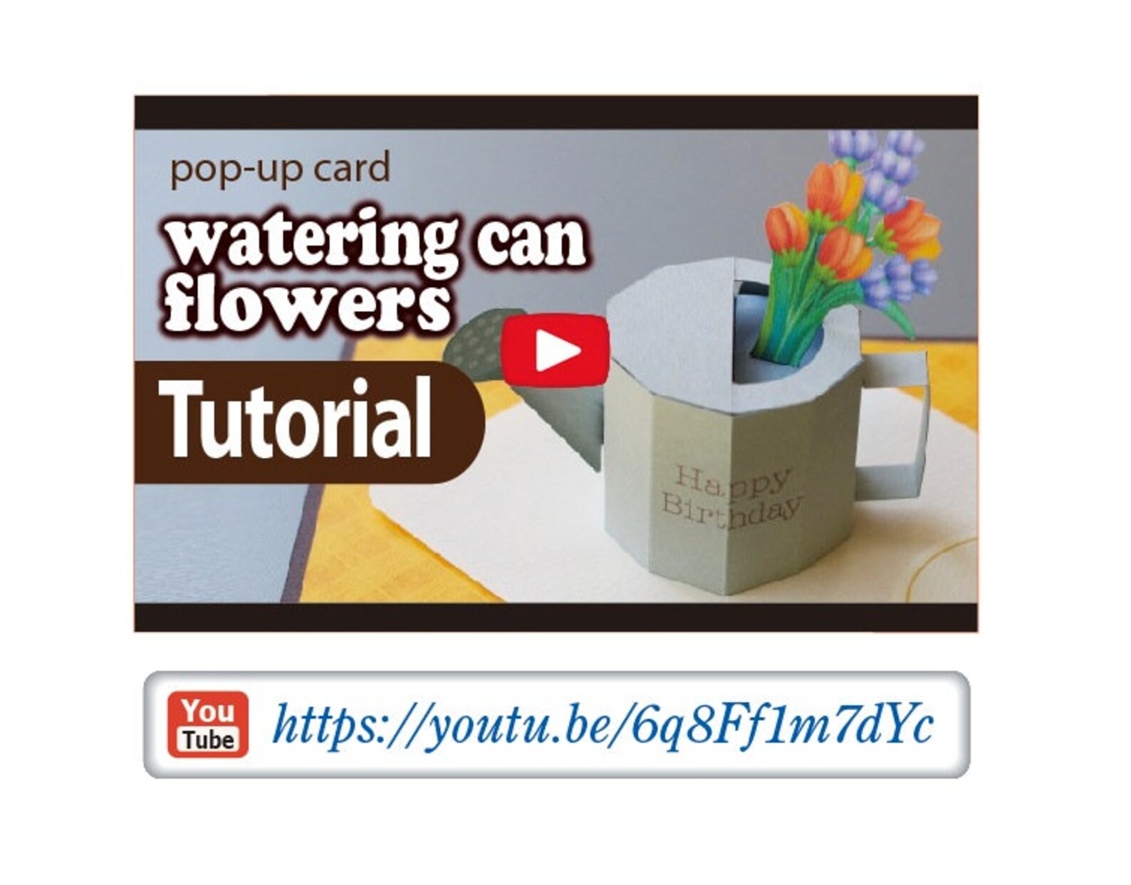 Pattern__pop-up Card__watering Can Flowers pdf_digital - Etsy