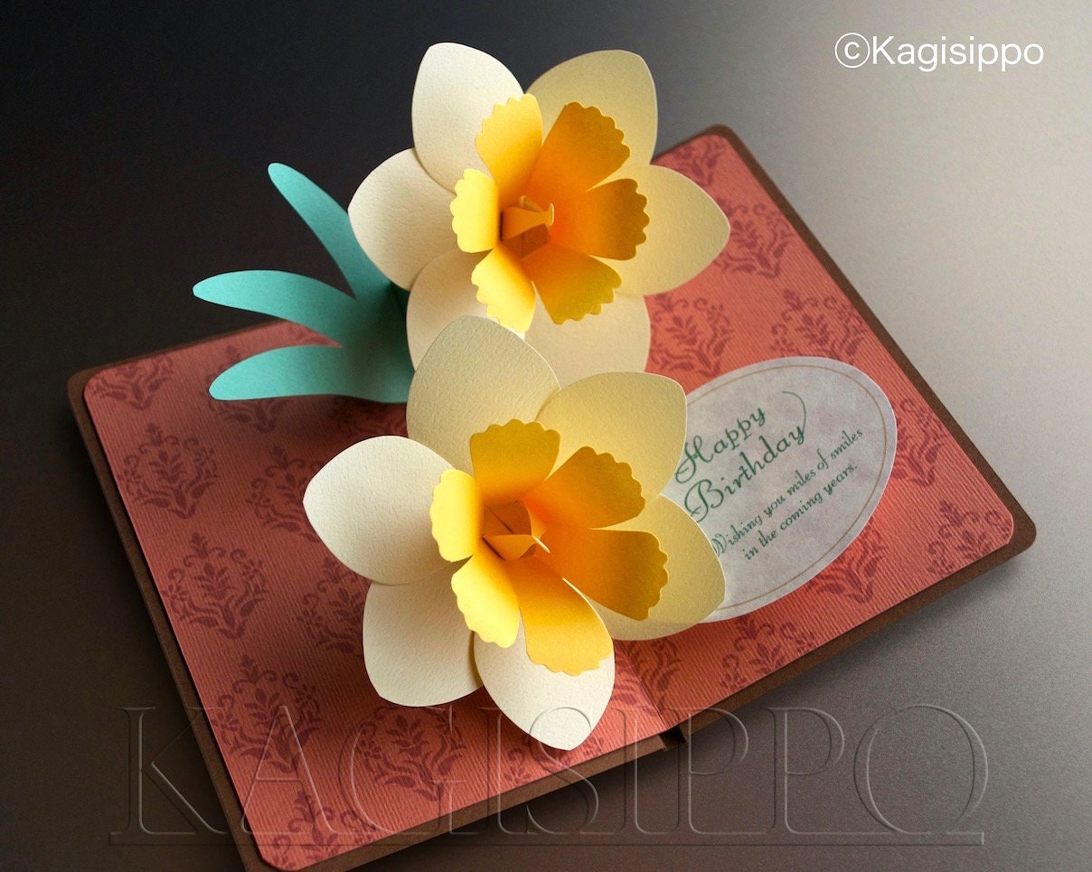 Template__pop-up Card__daffodils pdf_digital Download File - Etsy Canada