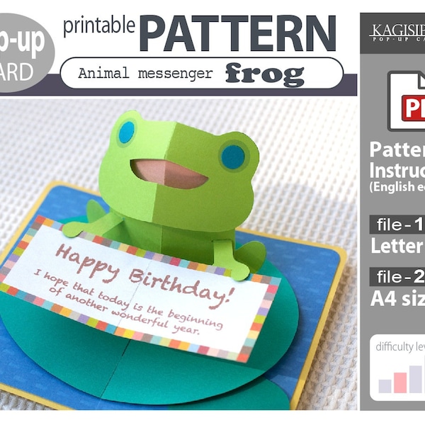 Frog Pop up Card - Etsy