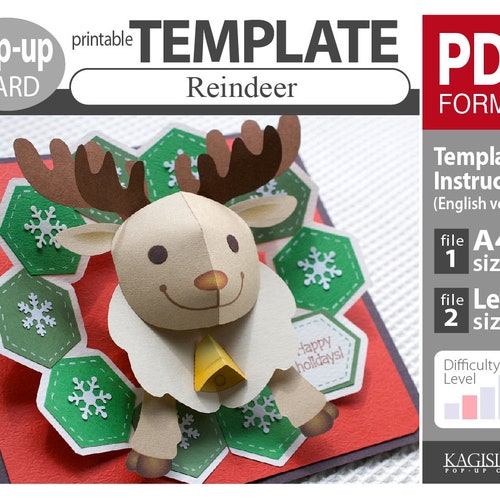 Pop up Frog Card Template digital Download - Etsy