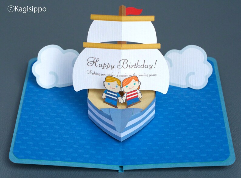 Template_(pop-up Card) Sailing Boat__(pdf_digital Download File) - Etsy ...