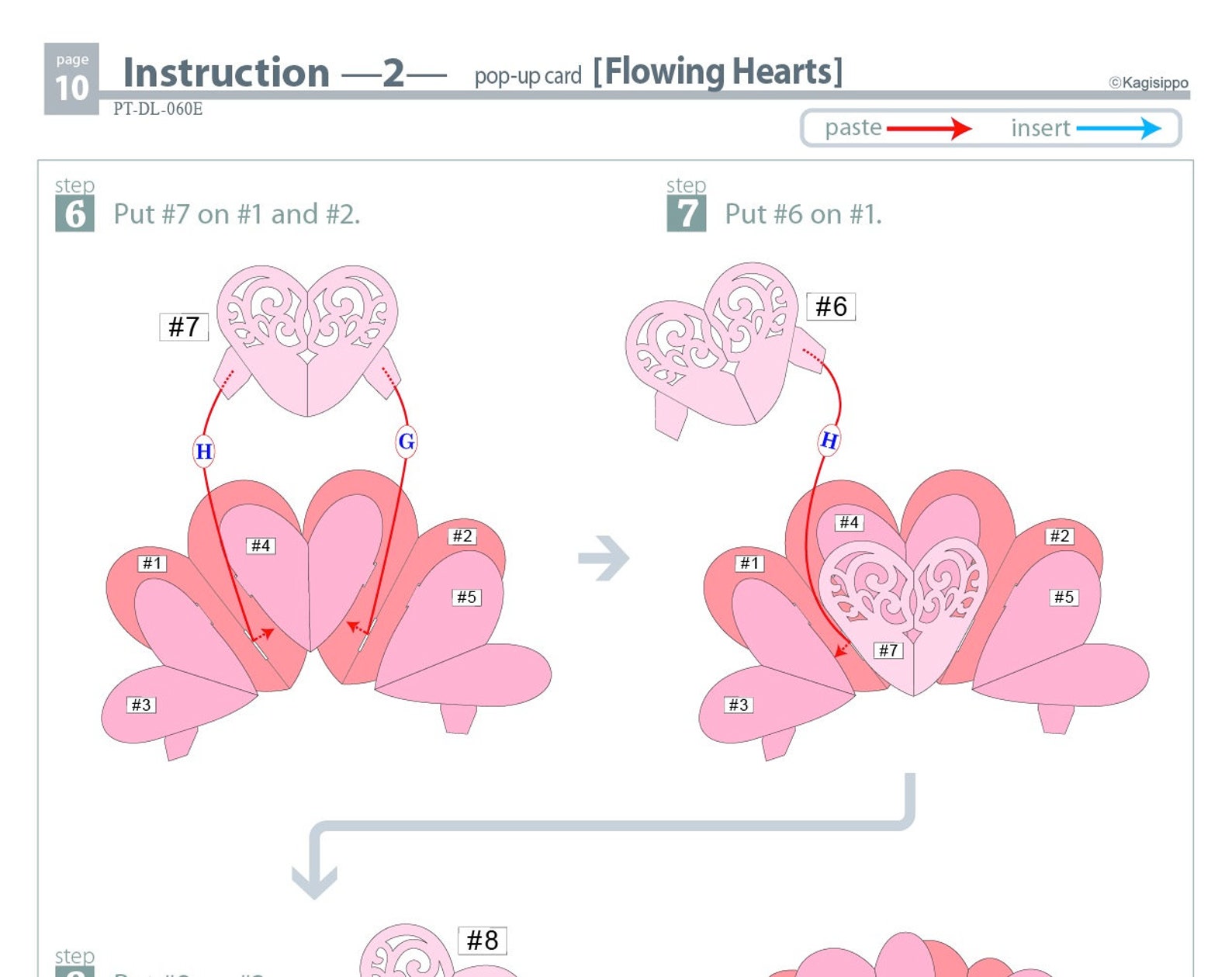 TEMPLATE_ pdf_digital Download File_flowing Hearts Pop-up - Etsy Canada
