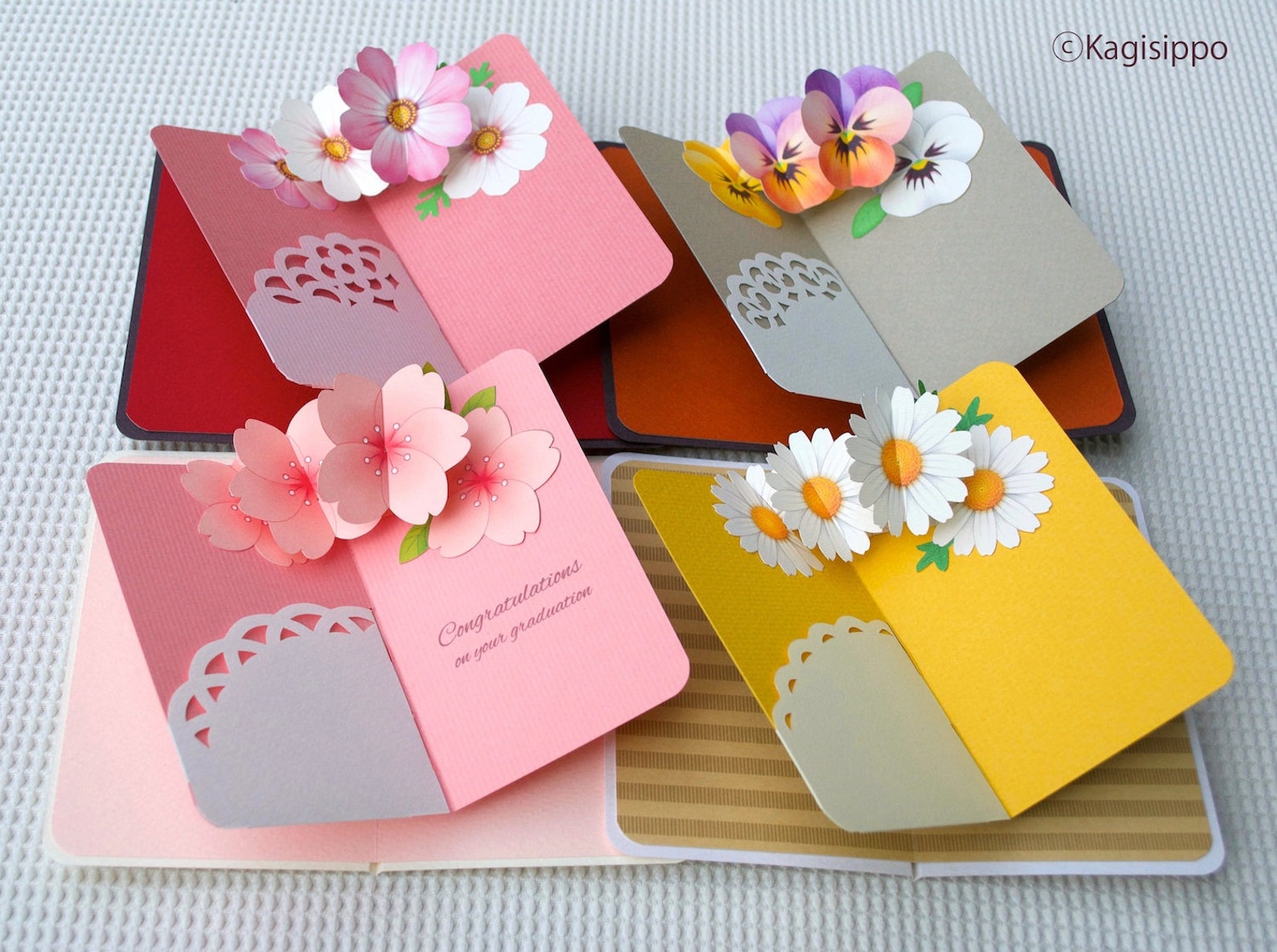 Template gift Card Holder flowers Pop-up Card - Etsy