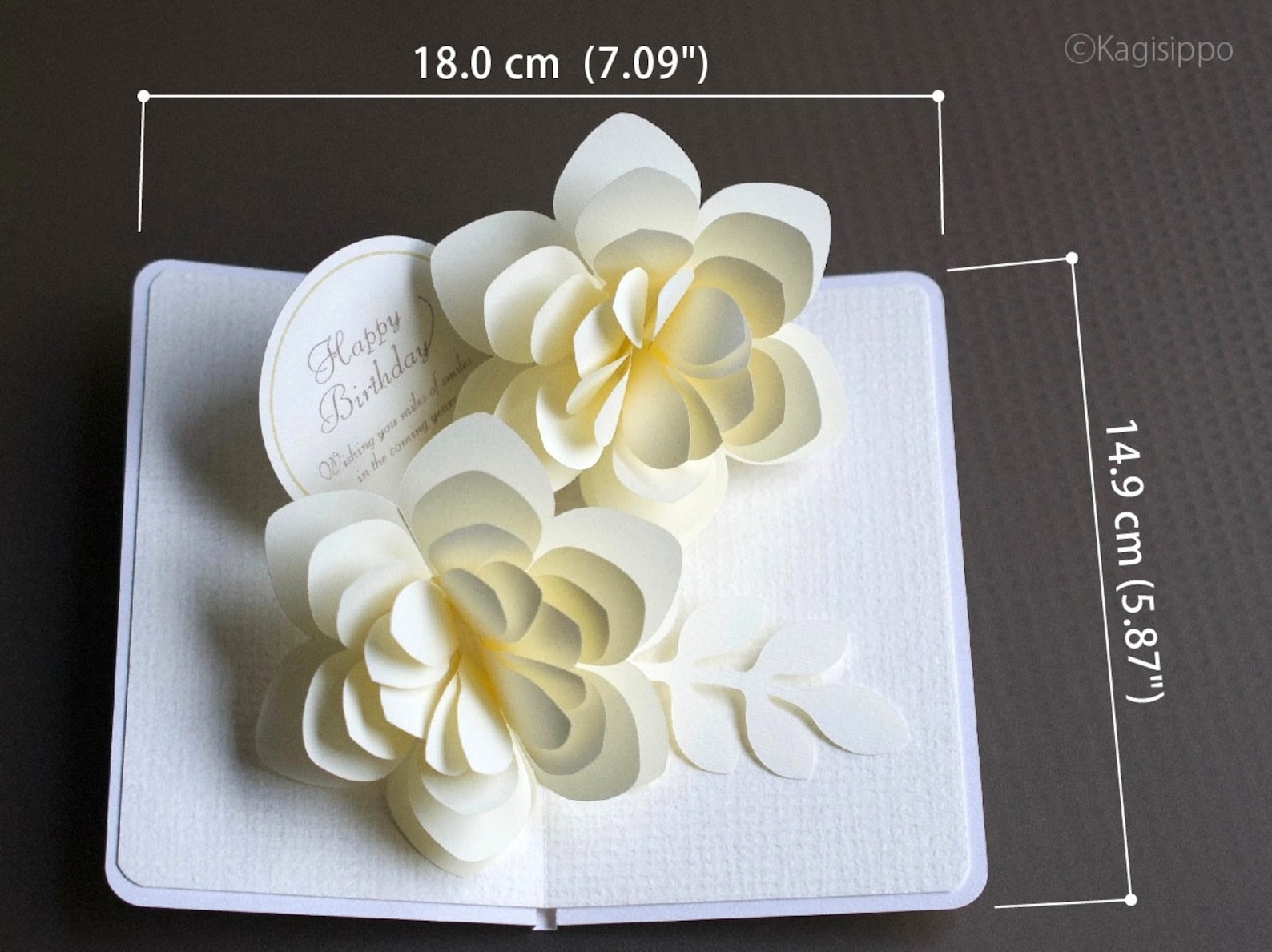 Template__pop-up Card__double White Flowers (pdf_digital Download File ...