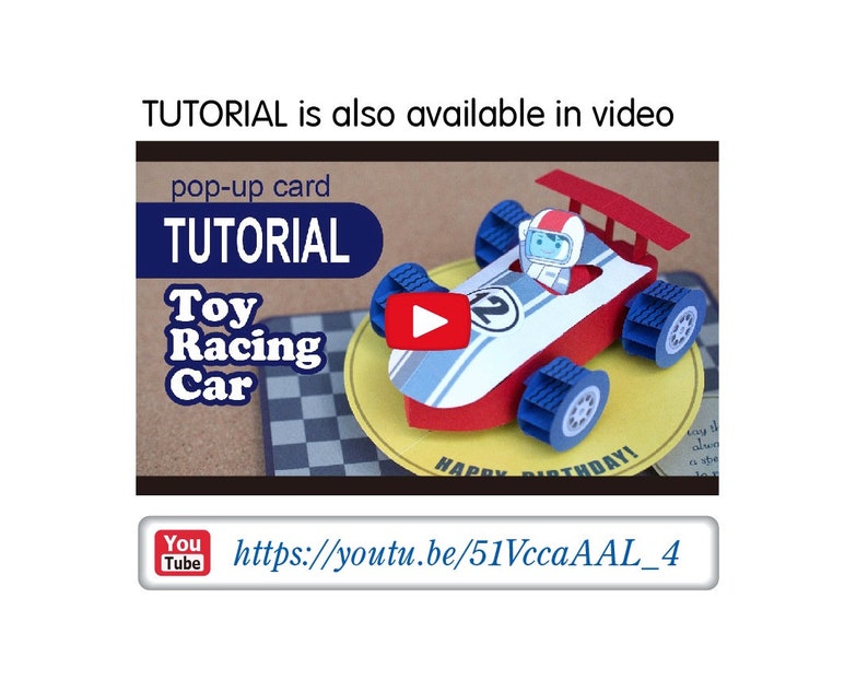Template__toy Racing Car pop-up Card _PDF Digital Download - Etsy