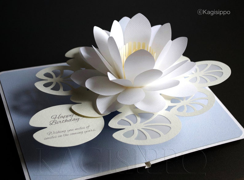 Template__pop-up Card__water Lily (pdf_digital Download File) - Etsy