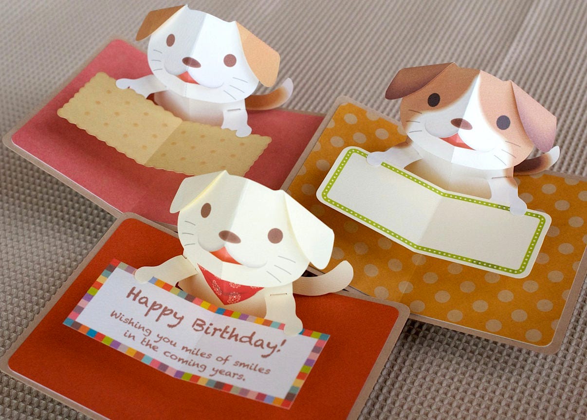 Pattern__pop-up Card__puppy pdf_digital Download File - Etsy