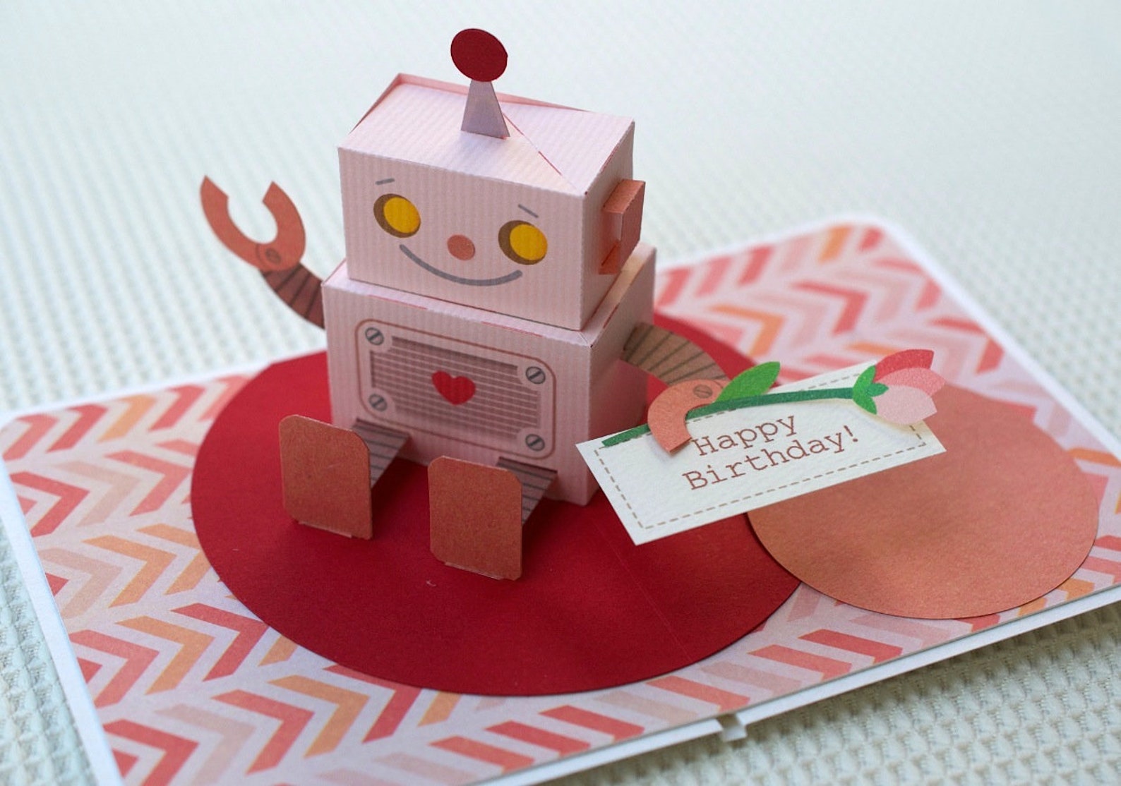 TEMPLATE (PDF Digital Download File)_pop-up Card__toy Robot - Etsy