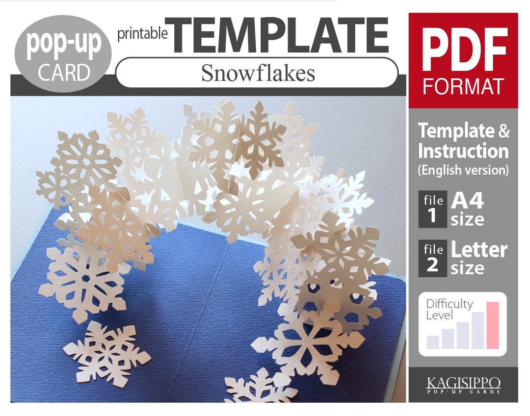 Pattern__pop-up Card_snowflakes pdf_digital Download File - Etsy