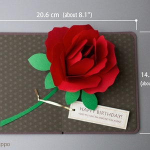 Template_(pop-up Card)_red Rose (pdf_digital Download File) - Etsy