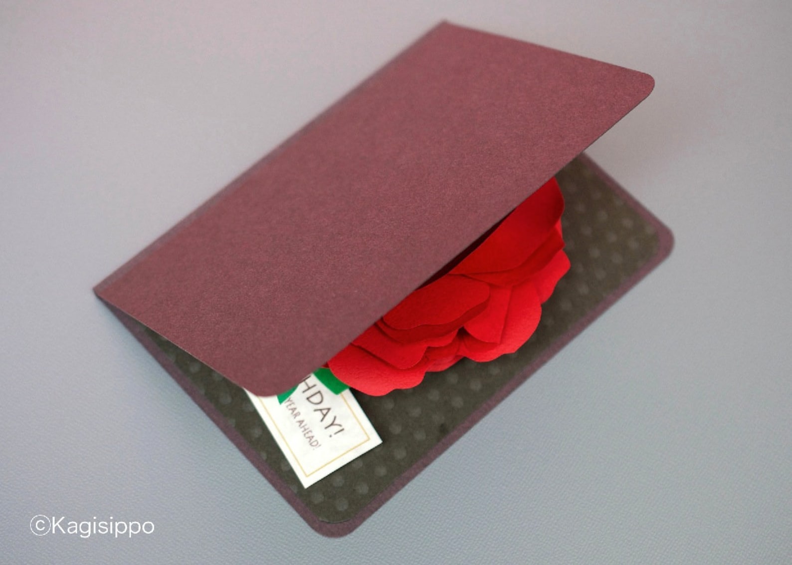 Template_pop-up Card_red Rose pdf_digital Download File - Etsy