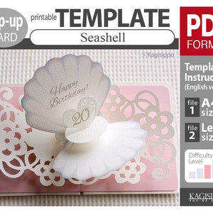 Pattern__pop-up Card__seashell pdf_digital Download File - Etsy