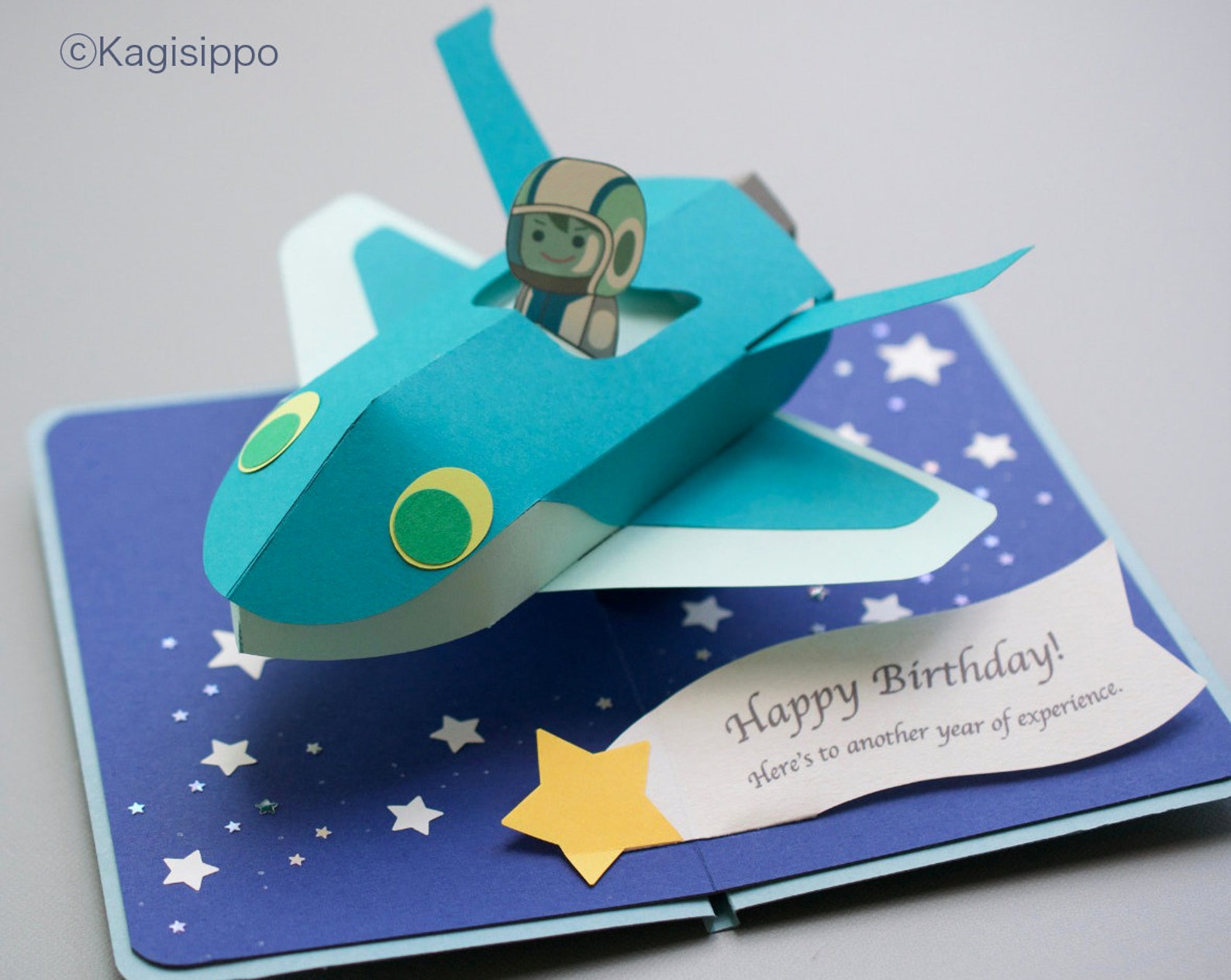 Template_pop-up Card _toy Plane With a Pilot _ pdf_digital - Etsy