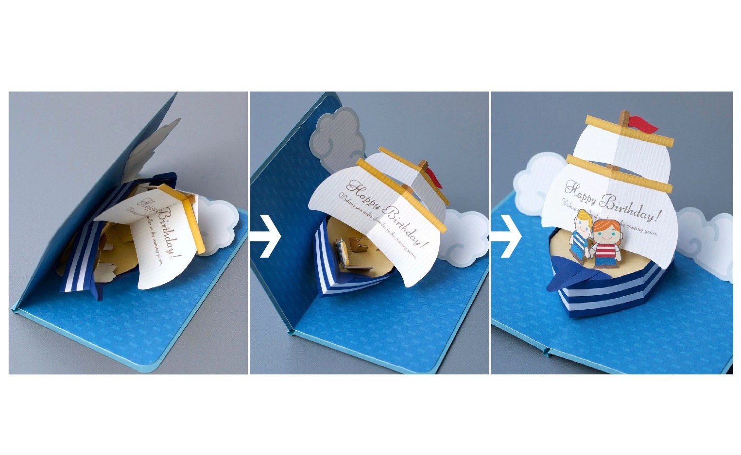 Template_pop-up Card Sailing Boat__pdf_digital Download - Etsy Canada