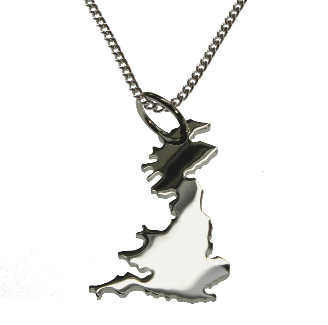 50 Cm Necklace England Pendant in Solid 925 Silver - Etsy