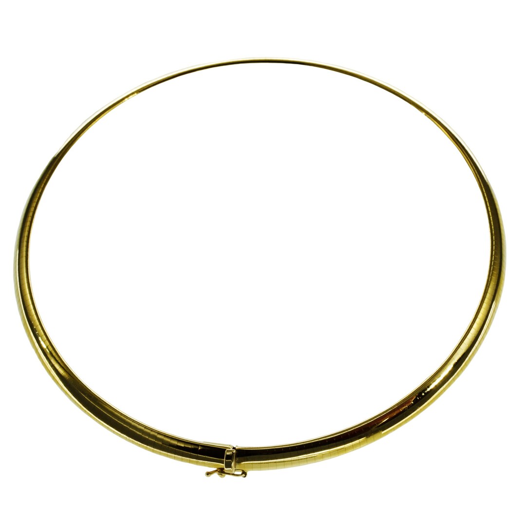 Omega 3mm Neckband - 50cm - 585 Yellow Gold - Etsy