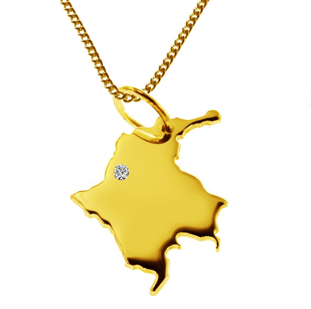 50 Cm Necklace Colombia Pendant With a Brilliant 0.015ct at Your ...