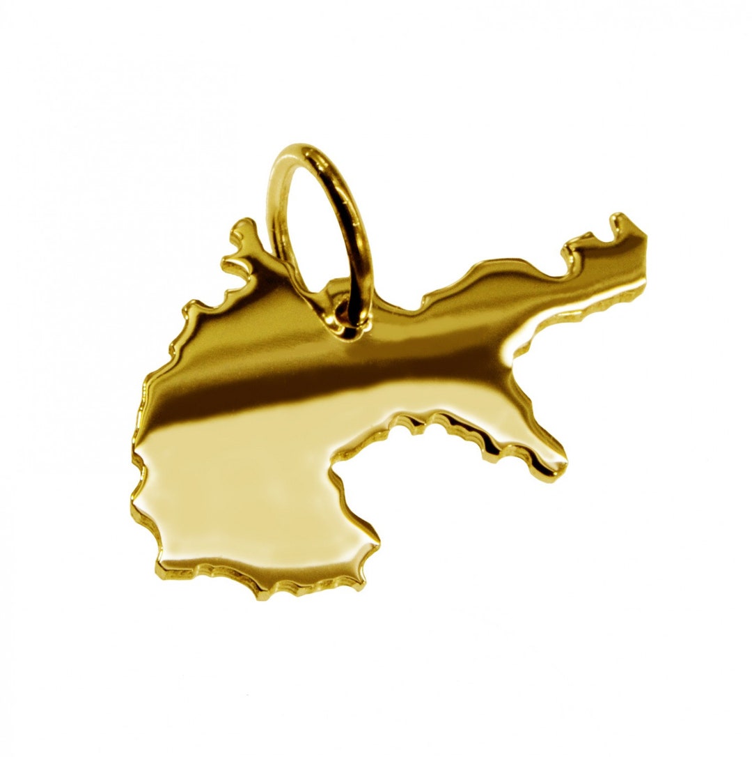 Pendant in the Shape of the Map of Germany 1914 in Solid 333 Yellow ...