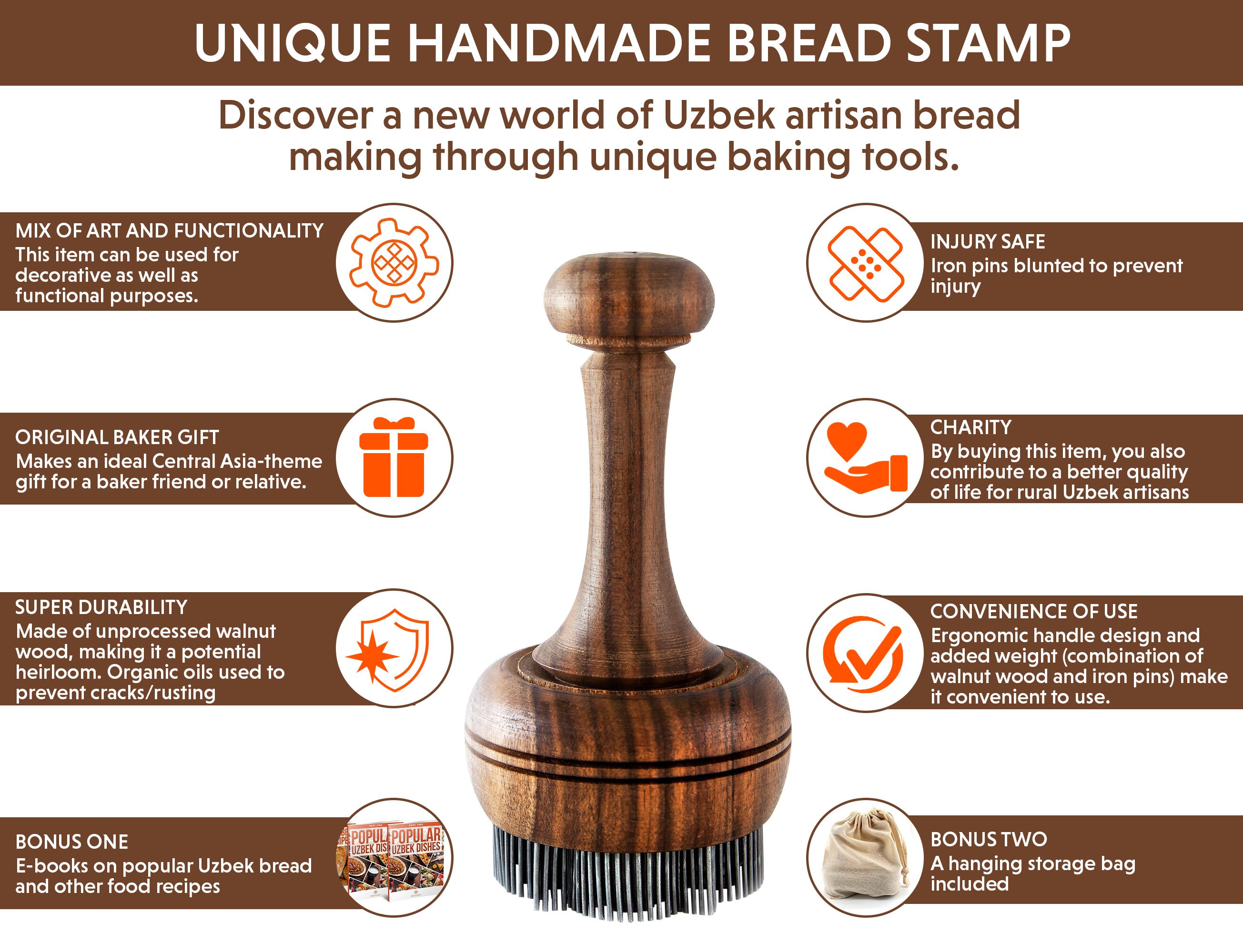 Uzbek Bread Stamps for Sale Brotstempel Gift for Mom Baker | Etsy