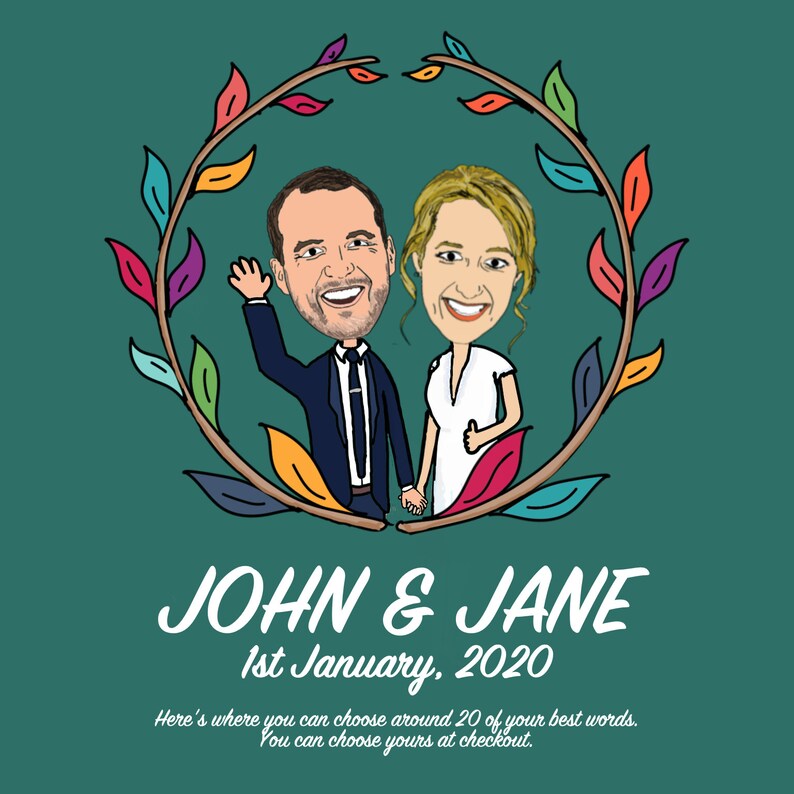 Cartoon Wedding Invitation: Personalised Caricature Invite - Etsy UK