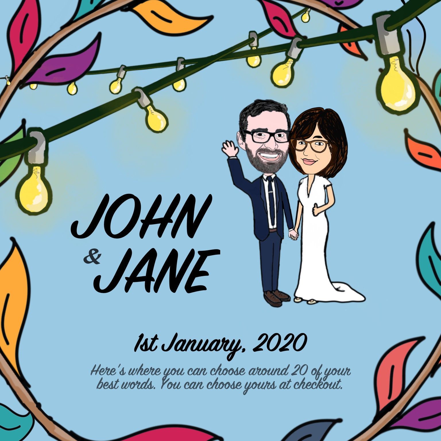 Cartoon Wedding Invitation: Personalised Caricature Invite! - Etsy UK