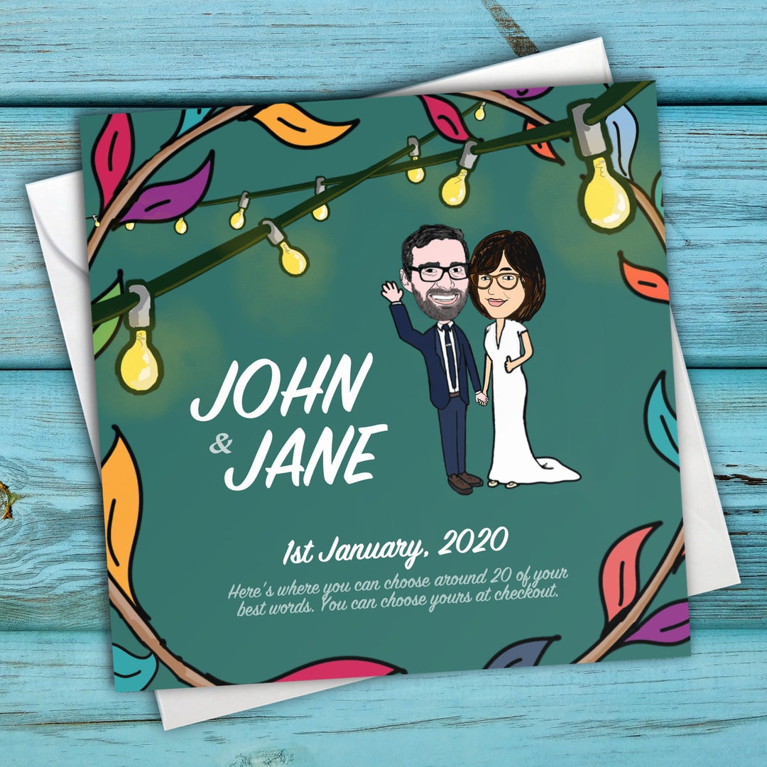 Cartoon Wedding Invitation: Personalised Caricature Invite! - Etsy UK