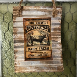 Handmade Farmhouse, Hand Churned Buttermilk, Dairy Fresh Sign - Etsy
