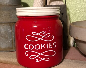 Red Cookie Jar | Etsy