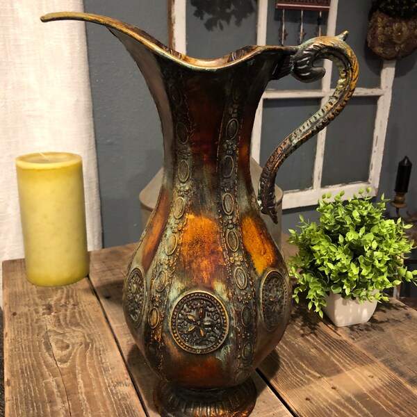 Rustic Metal Pitcher - Etsy