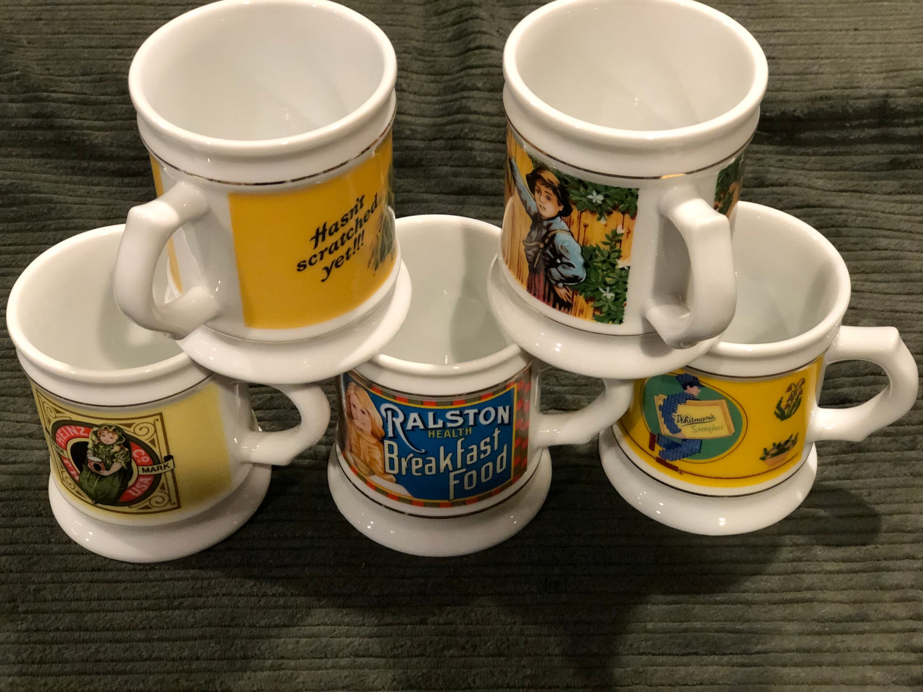 Set of 5 The corner store porcelain mug collection | Etsy