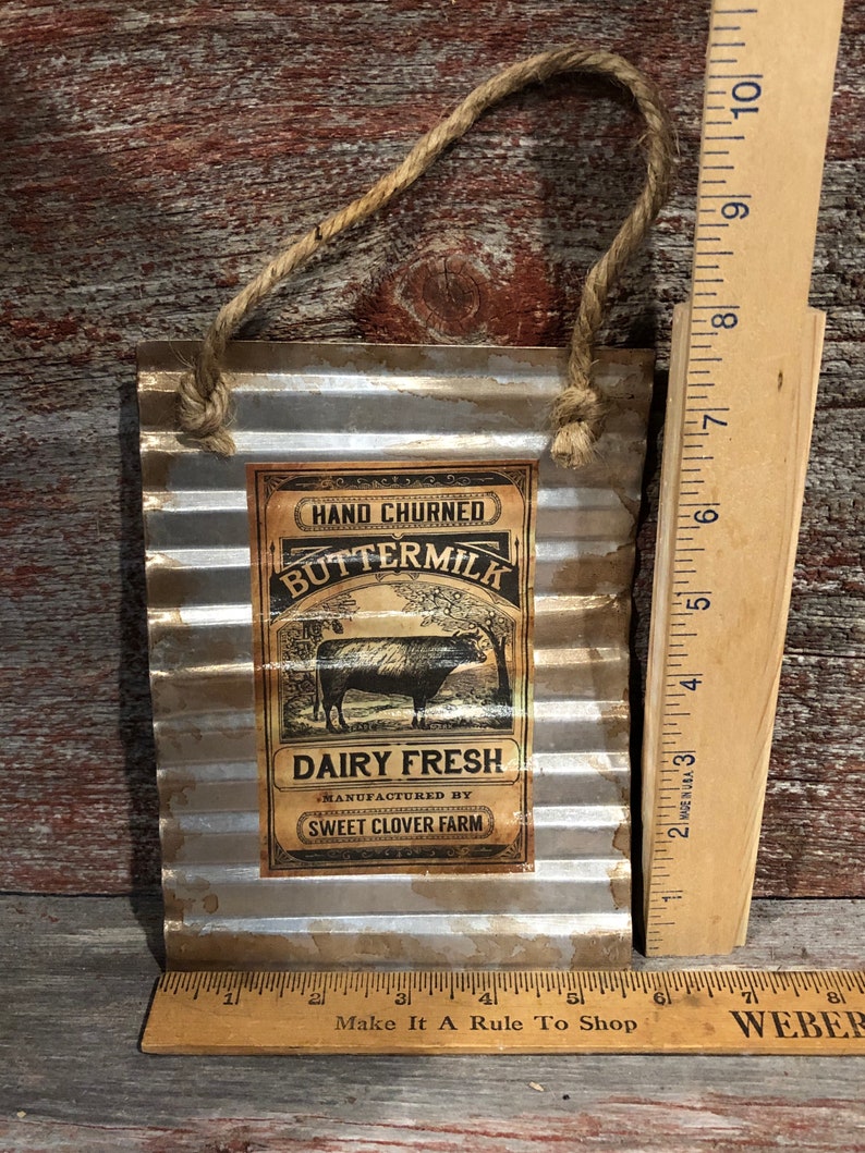 Handmade Farmhouse Hand Churned Buttermilk Dairy Fresh Sign - Etsy