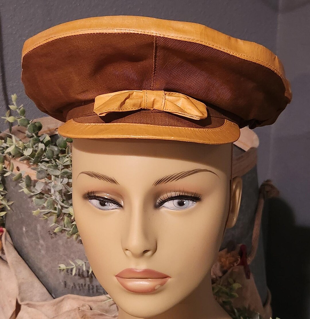 Vintage Kids Captain Style Hat With Bow - Etsy