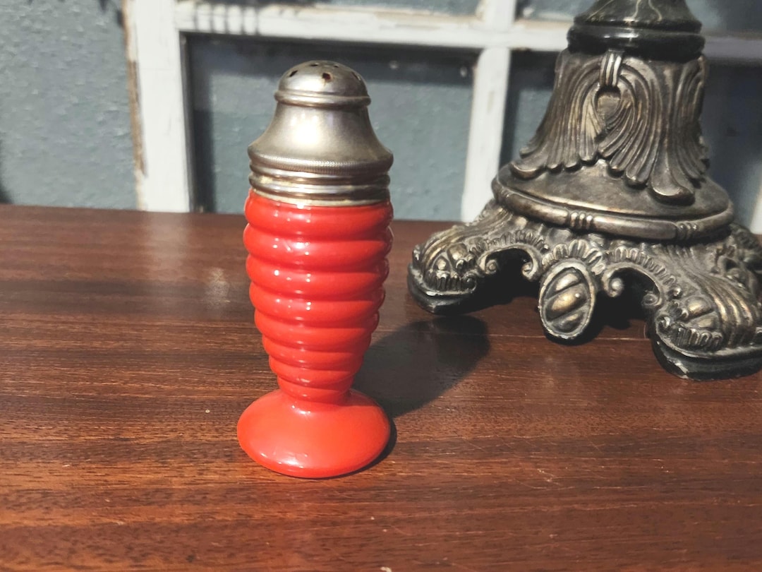 Vintage Red Salt Shaker, Art Deco - Etsy