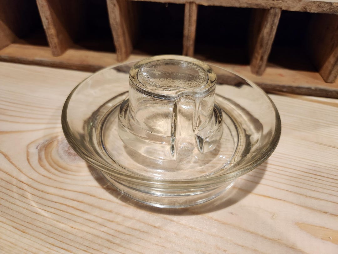 Vintage Glass Chicken Feeder, Bottom - Etsy