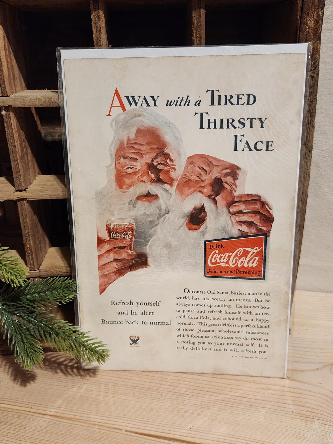 Vintage Coca-cola Santa Advertising - Etsy