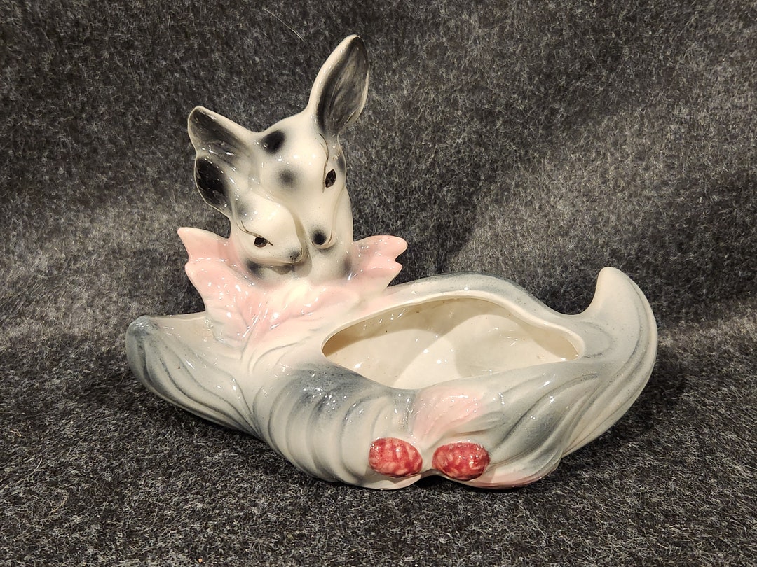Vintage MCM Ceramic Deer Planter - Etsy