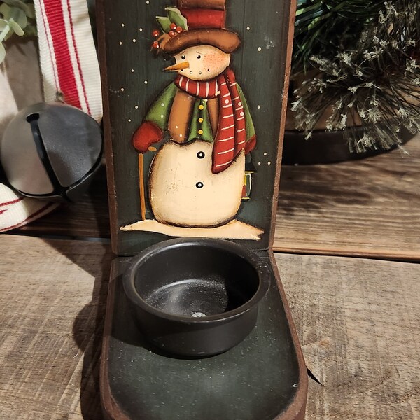 Snowman Tea Light - Etsy