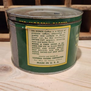 Vintage Del Monte Coffee Can, Tin Cans - Etsy