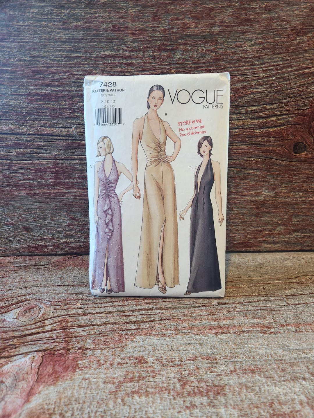 Vogue Patterns 7428 A Line Evening Dress - Etsy