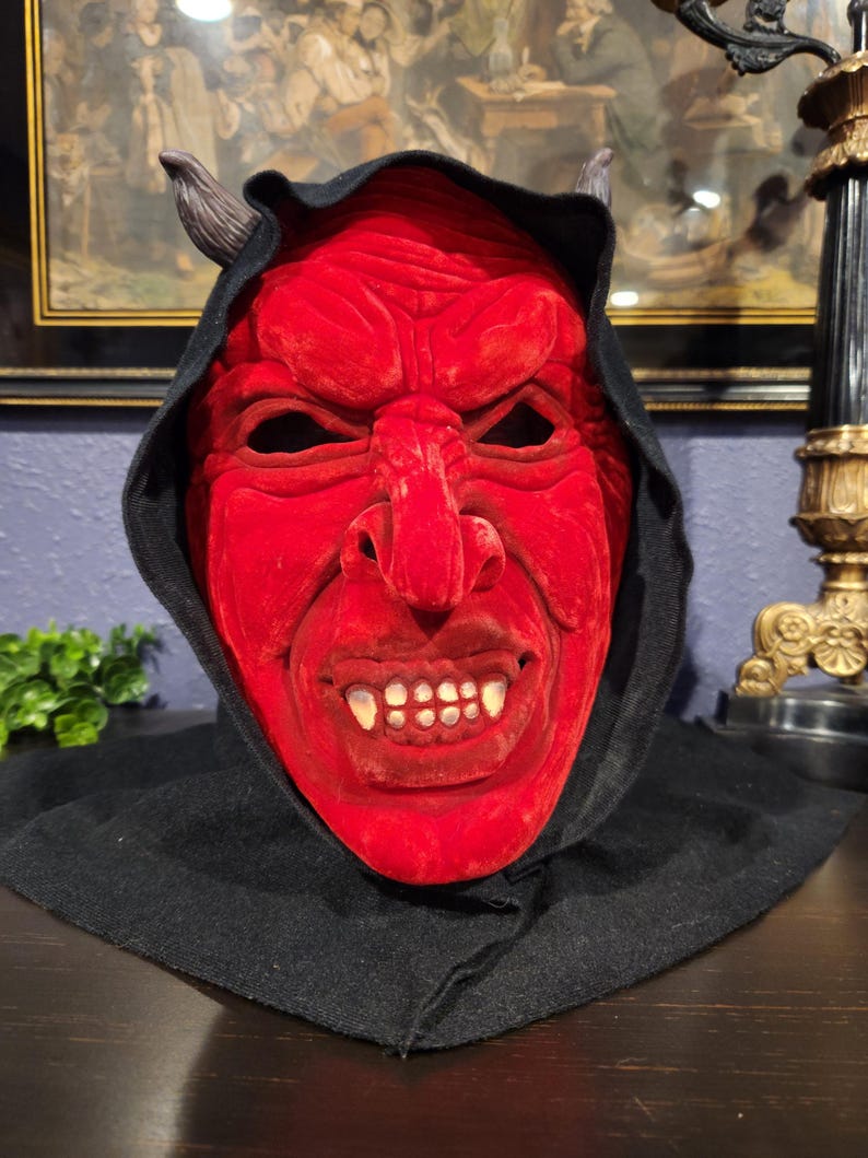Vintage Red Devil Mask, Cosplay, Halloween Costume - Etsy