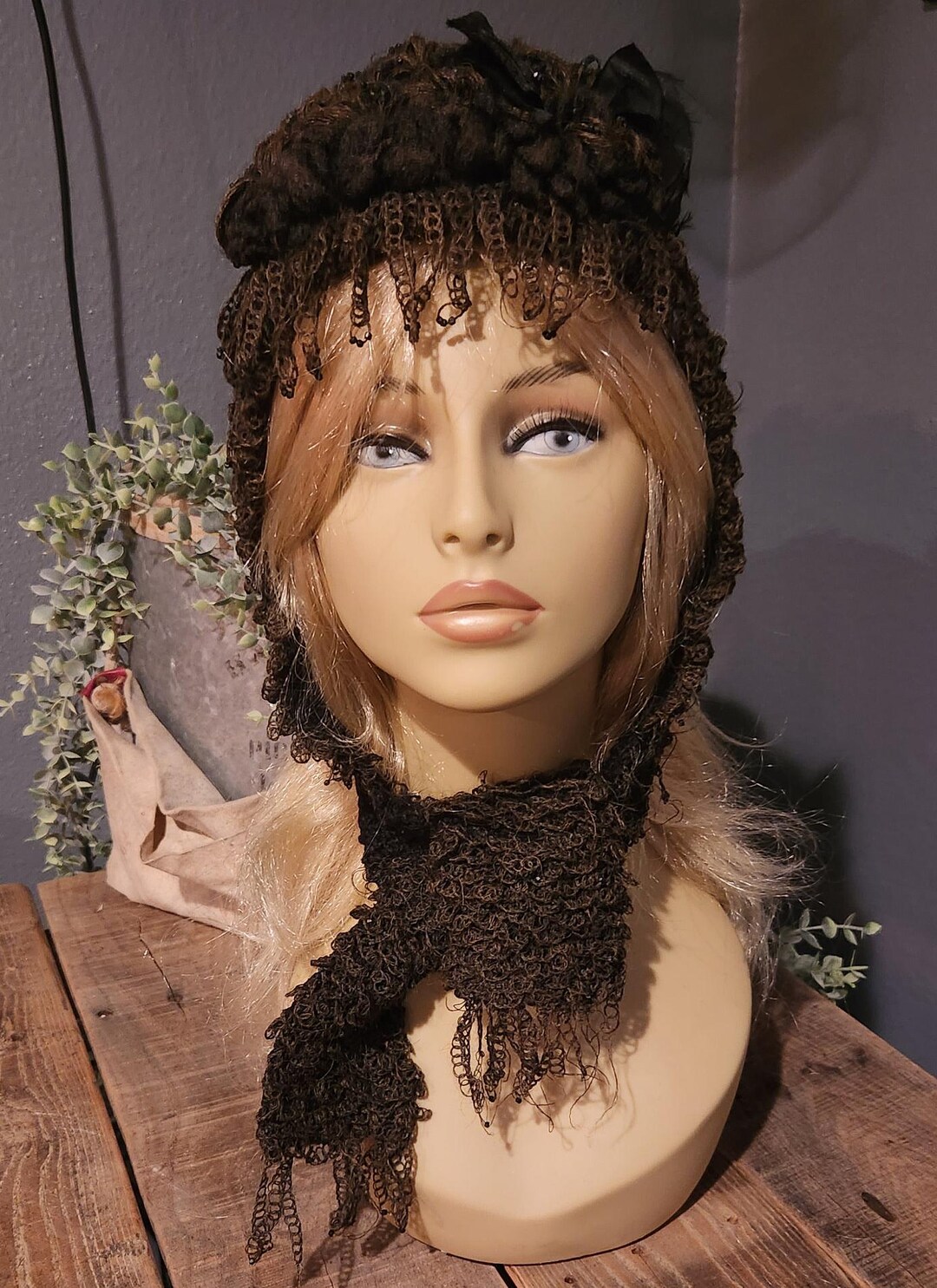 Womans, Victorian Beaded Winter Hat, Bonnet - Etsy