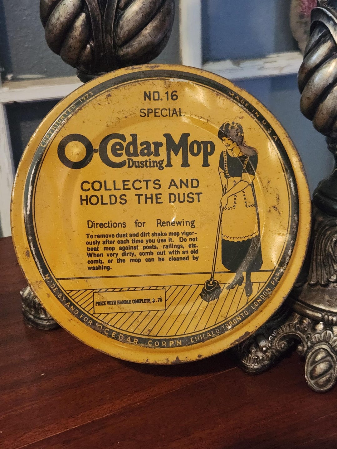 Vintage O-cedar Mop Dusting Tin - Etsy