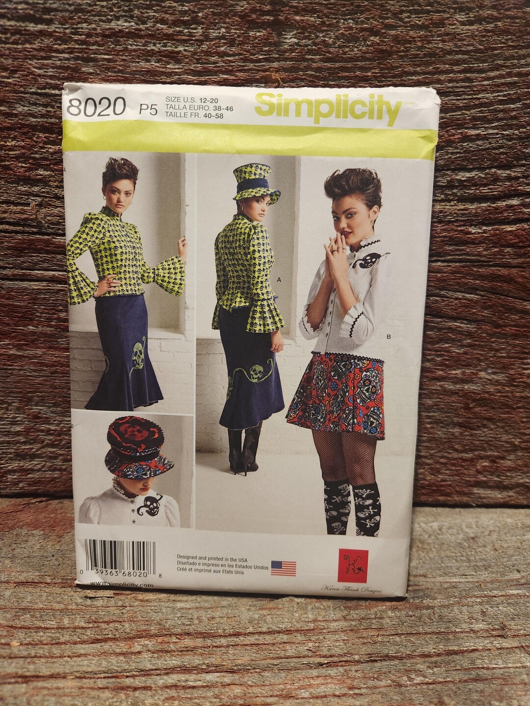 Simplicity 8020 Sewing Pattern, Steampunk Blouse, Hat and Skirt - Etsy