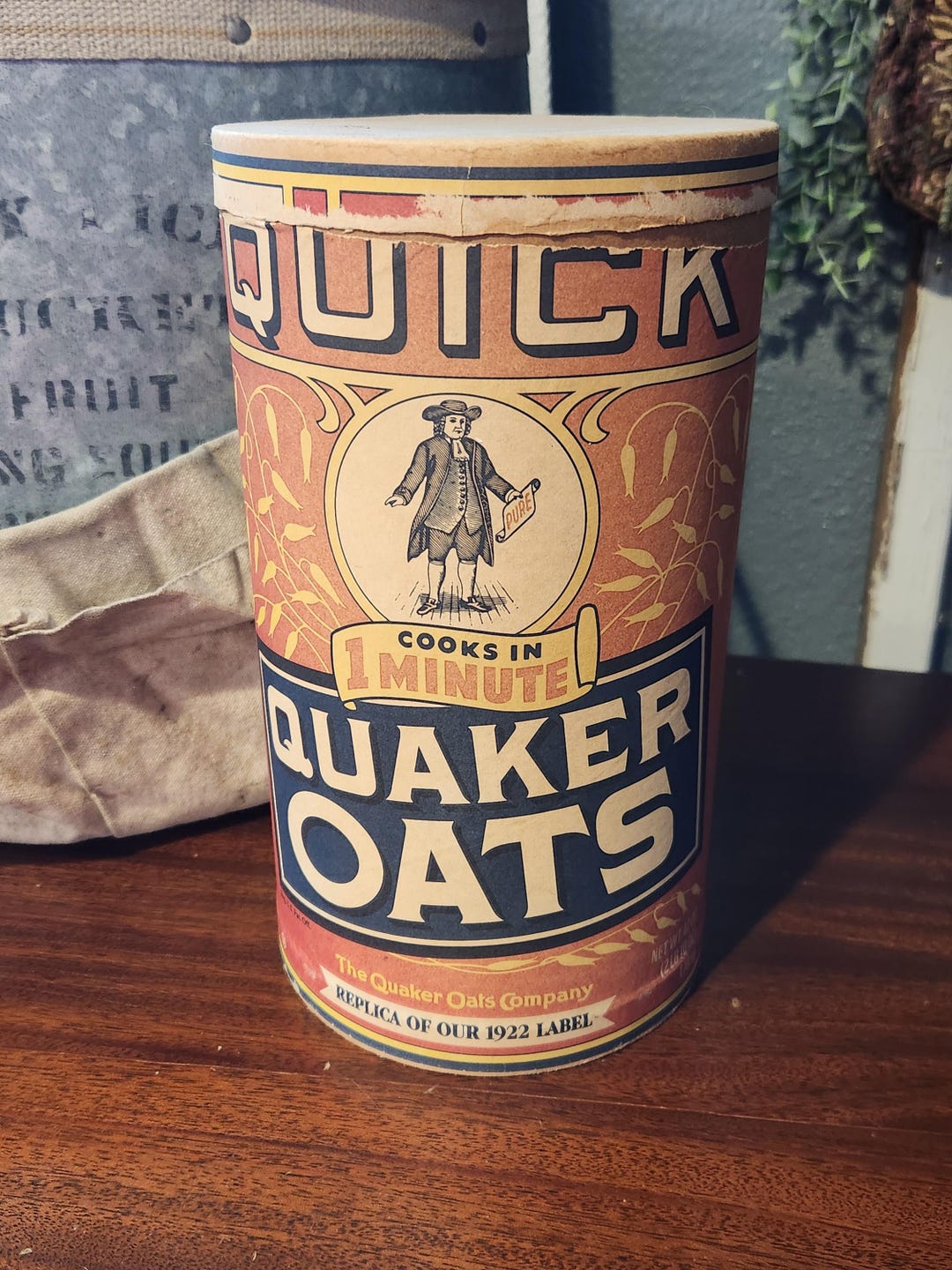 Vintage Quaker Oats Cardboard Container, Replica 1922 Label - Etsy