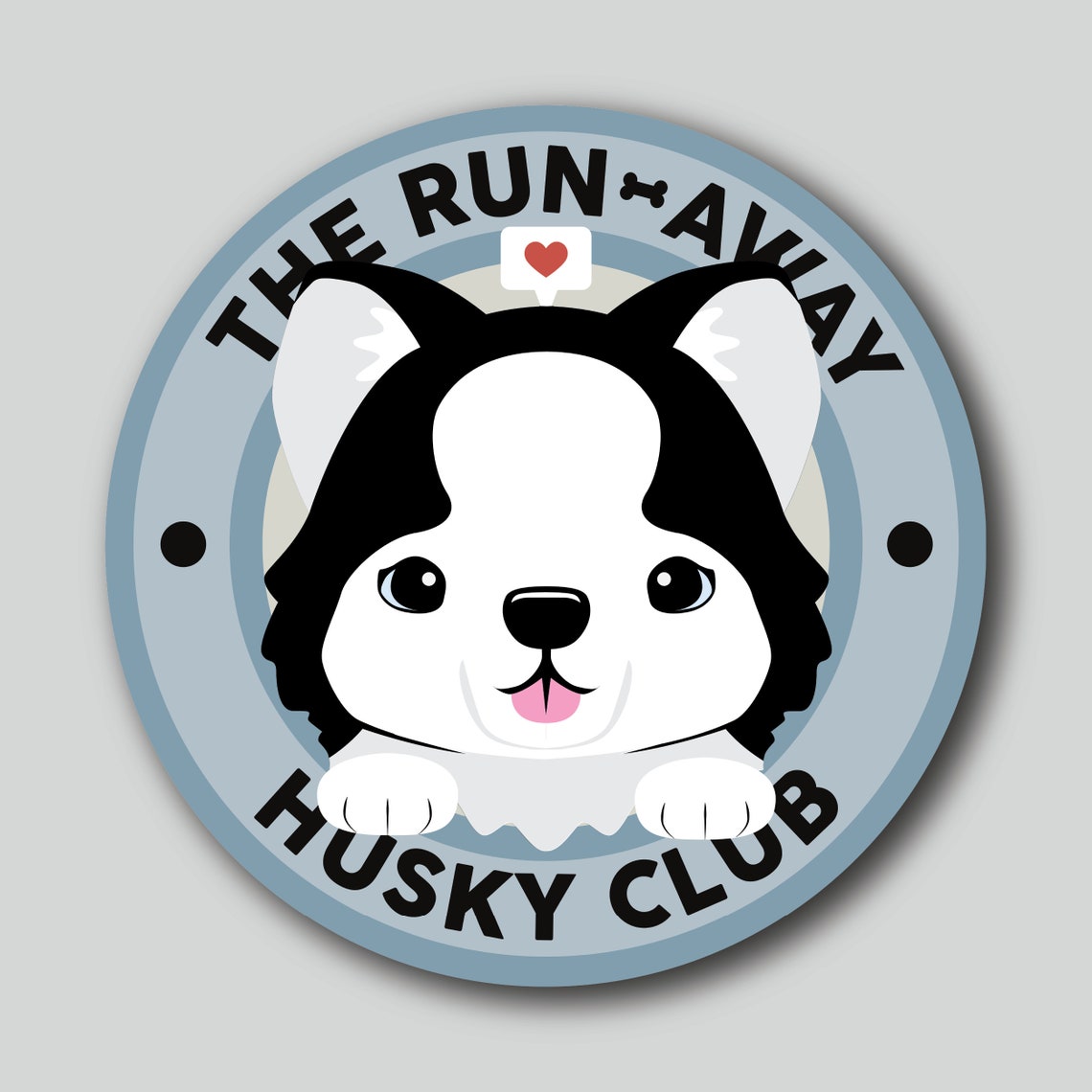 The Runaway Husky Club Vinyl Sticker - Etsy