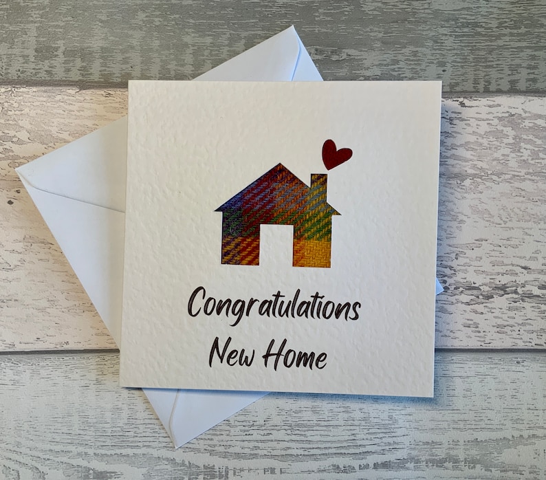 New Home Greeting Card New House Design With Harris Tweed - Etsy