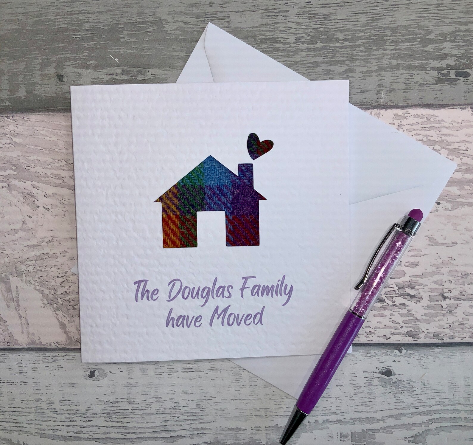 New Home Greeting Card, New House Design With Harris Tweed, Moving Home ...