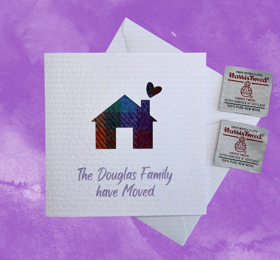New Home Greeting Card, New House Design With Harris Tweed, Moving Home ...
