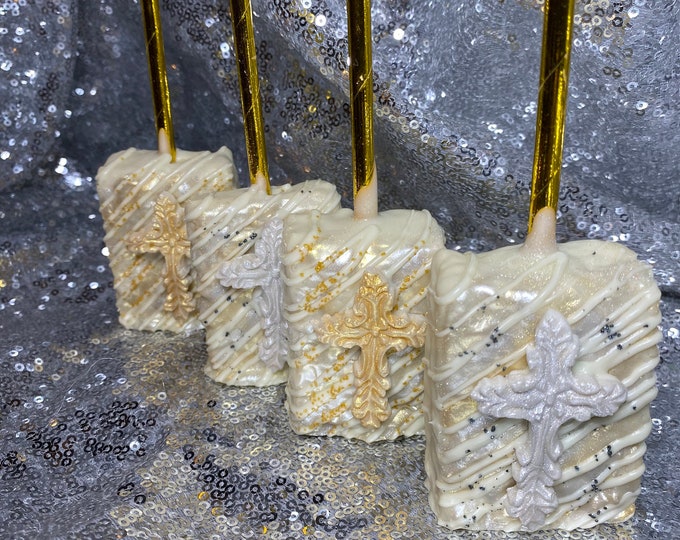 Baptismal/communion/christening Rice Krispy Treats 1 Dozen - Etsy